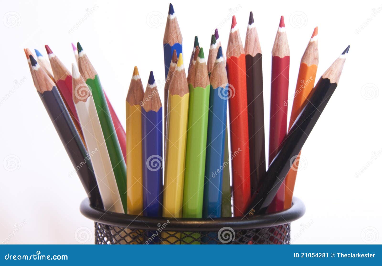 Different Coloured Pencils Stood in Pot Stock Image - Image of pile ...