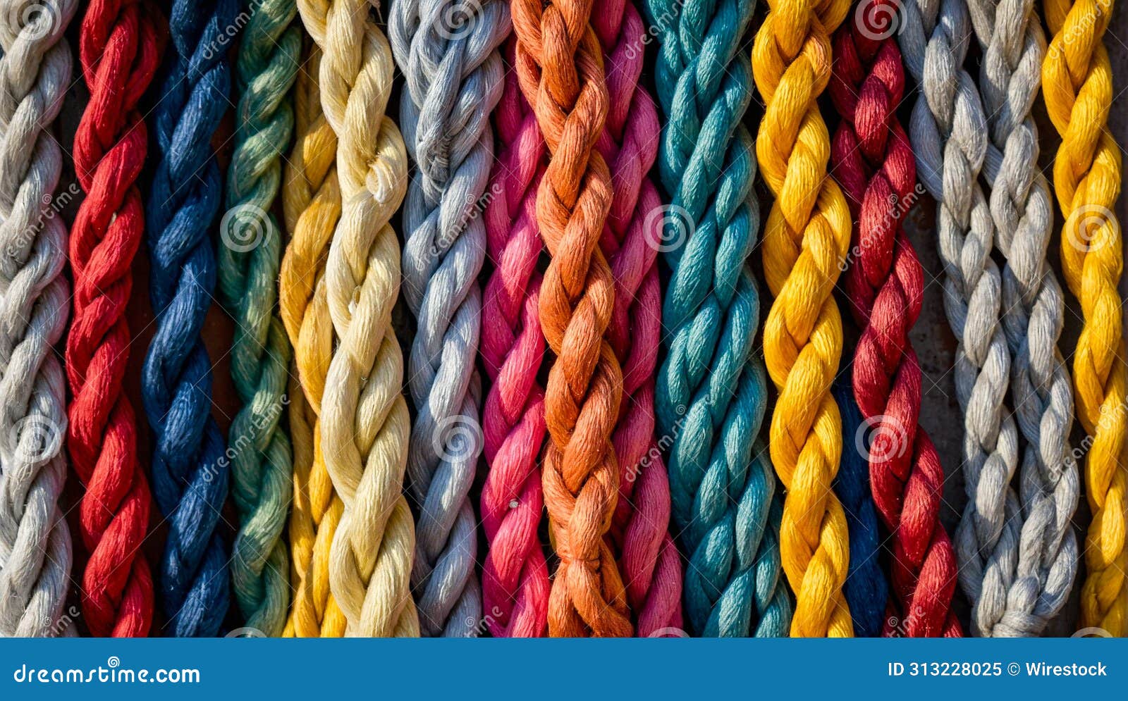 Different Coloured Rope that is Intertwined and Knotted. AI Generated ...