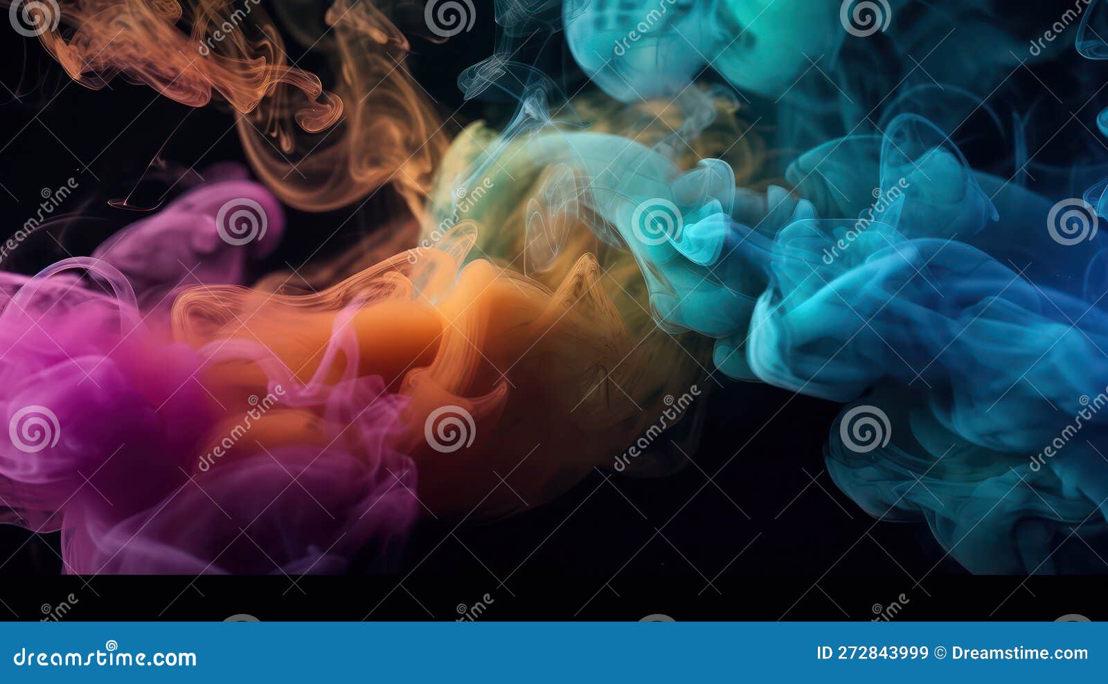 Different Coloured Smoke Against a Black Background Stock Illustration ...