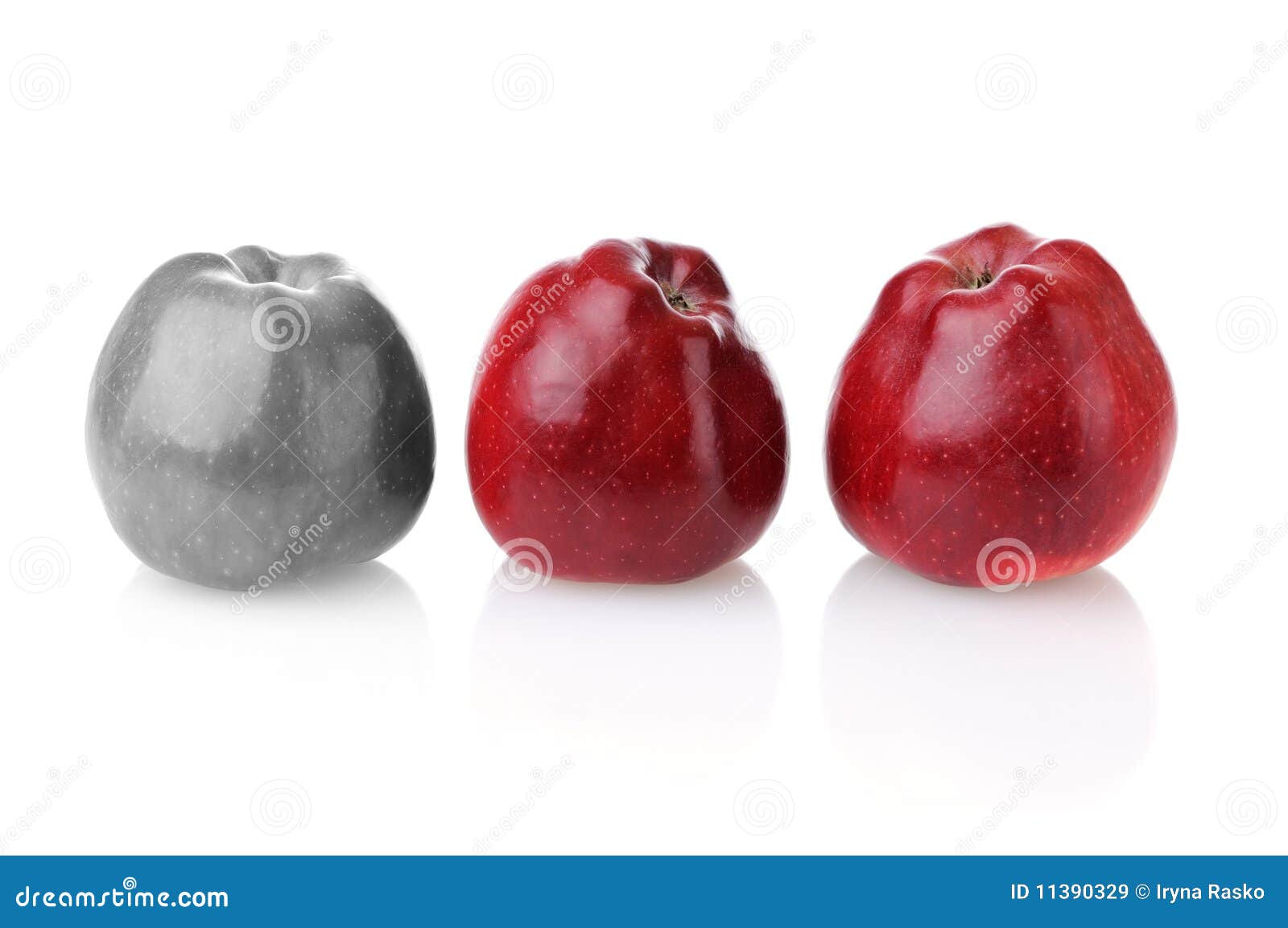 Different Colourless Apple with Two Red Ones Stock Image - Image of ...