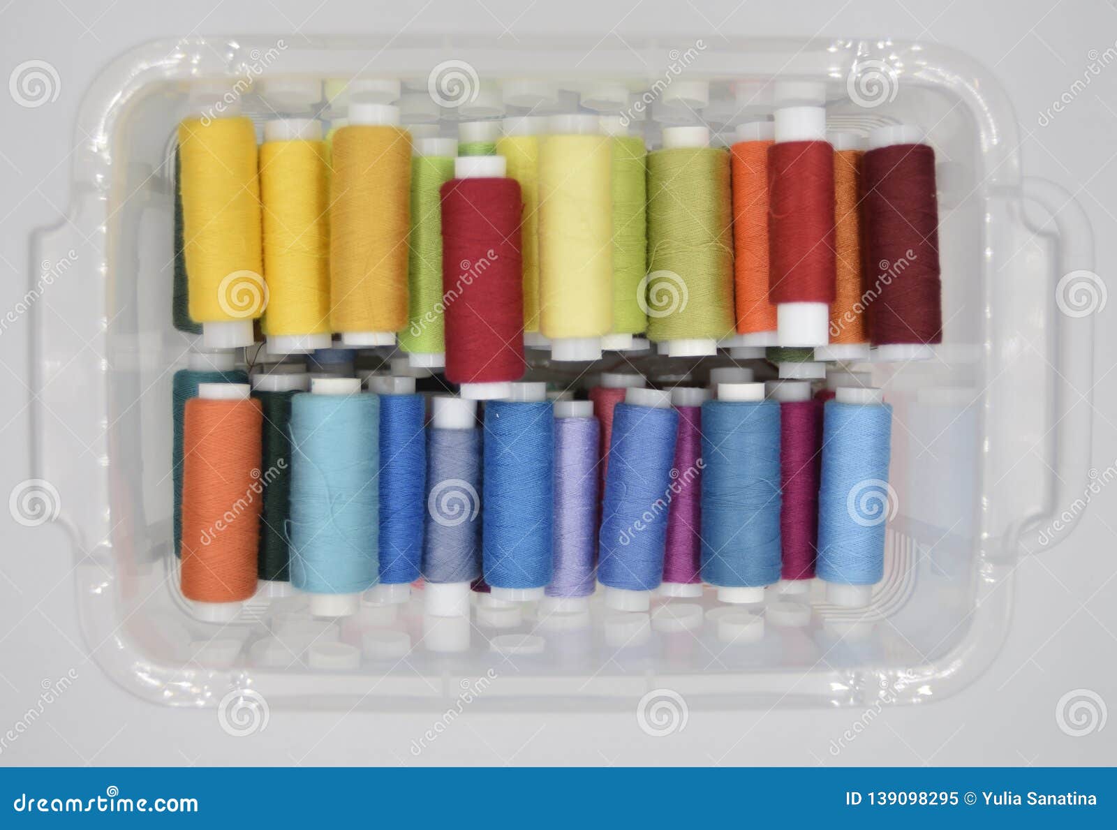 Sewing Threads in the Box on the Background Stock Image - Image of ...