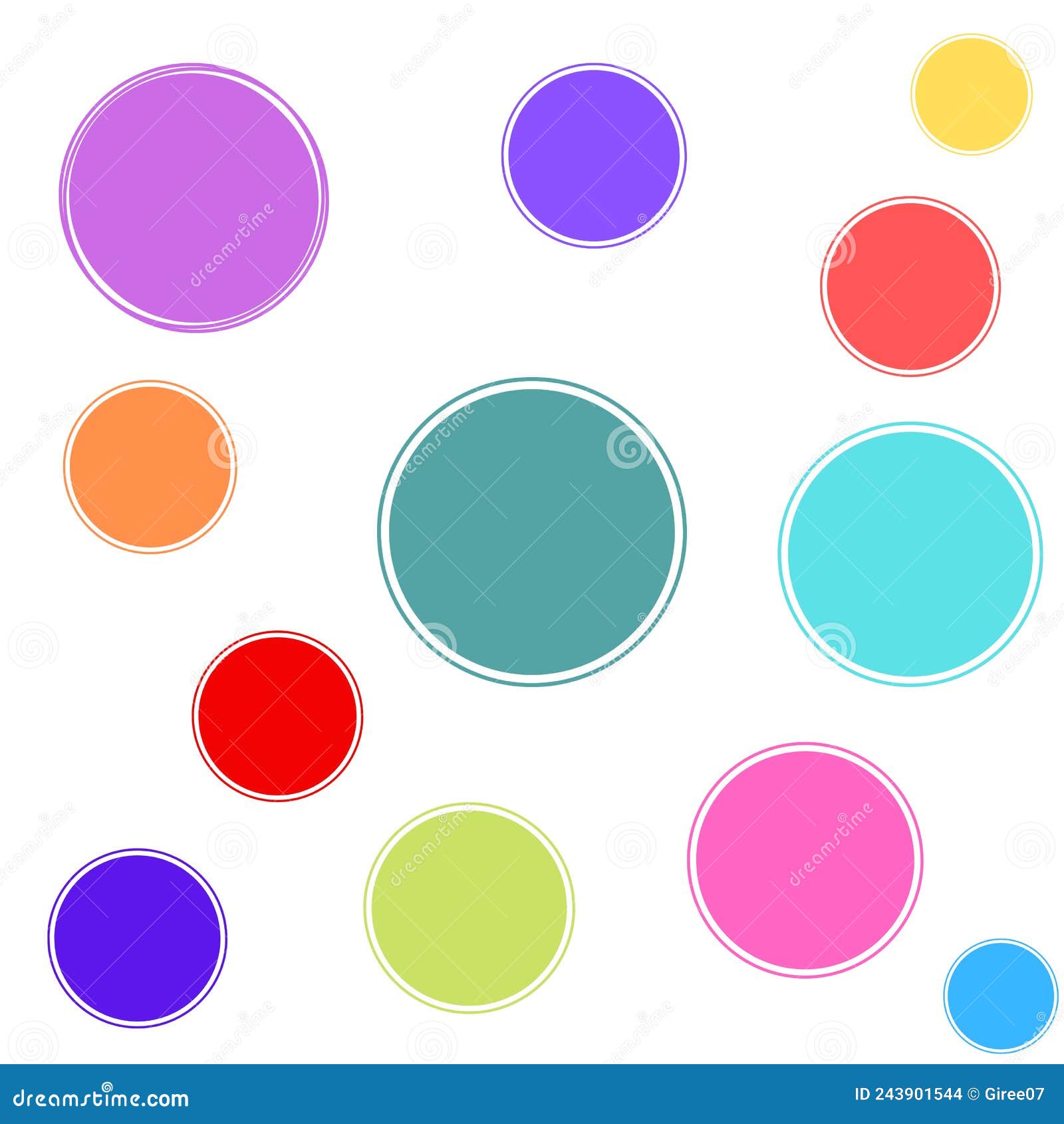 Different Colours and Sizes Circles on White Paper Stock Illustration ...