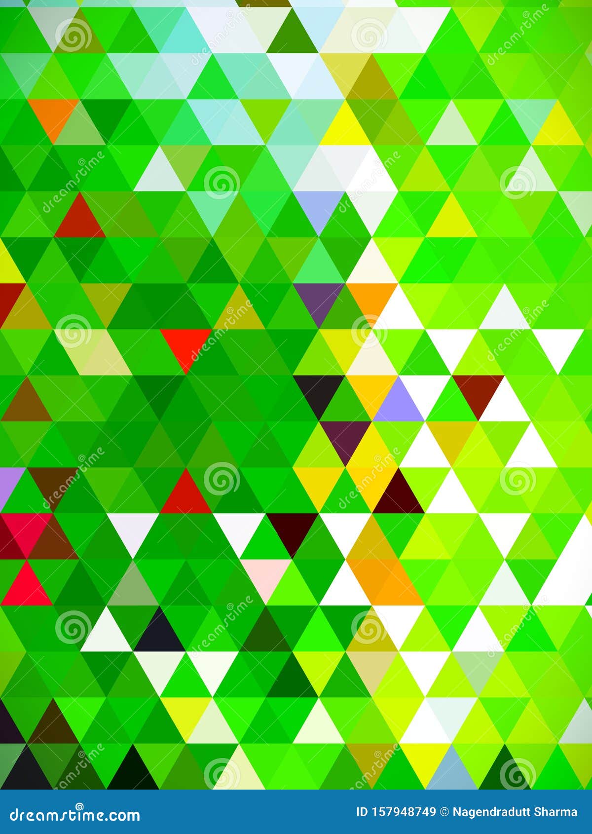 Different Colours of Triangles Designed Digitally in Green Stock ...