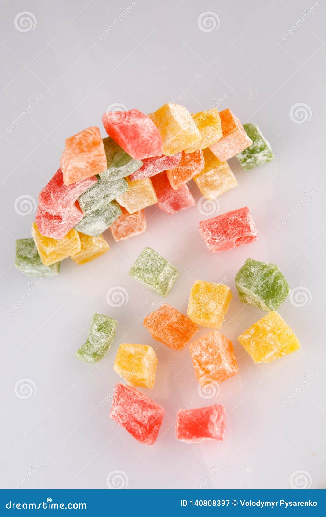 Different Colours Turkish Delight on White Background Stock Image ...