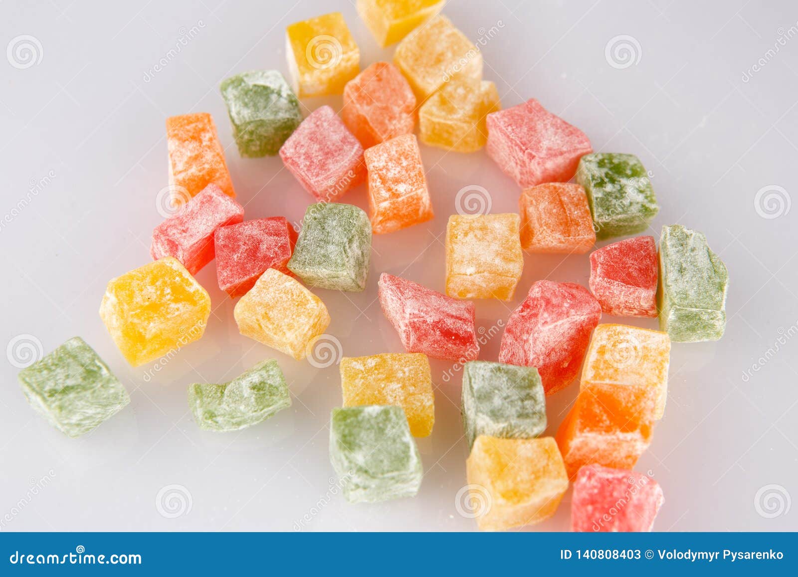 Different Colours Turkish Delight on White Background Stock Image ...