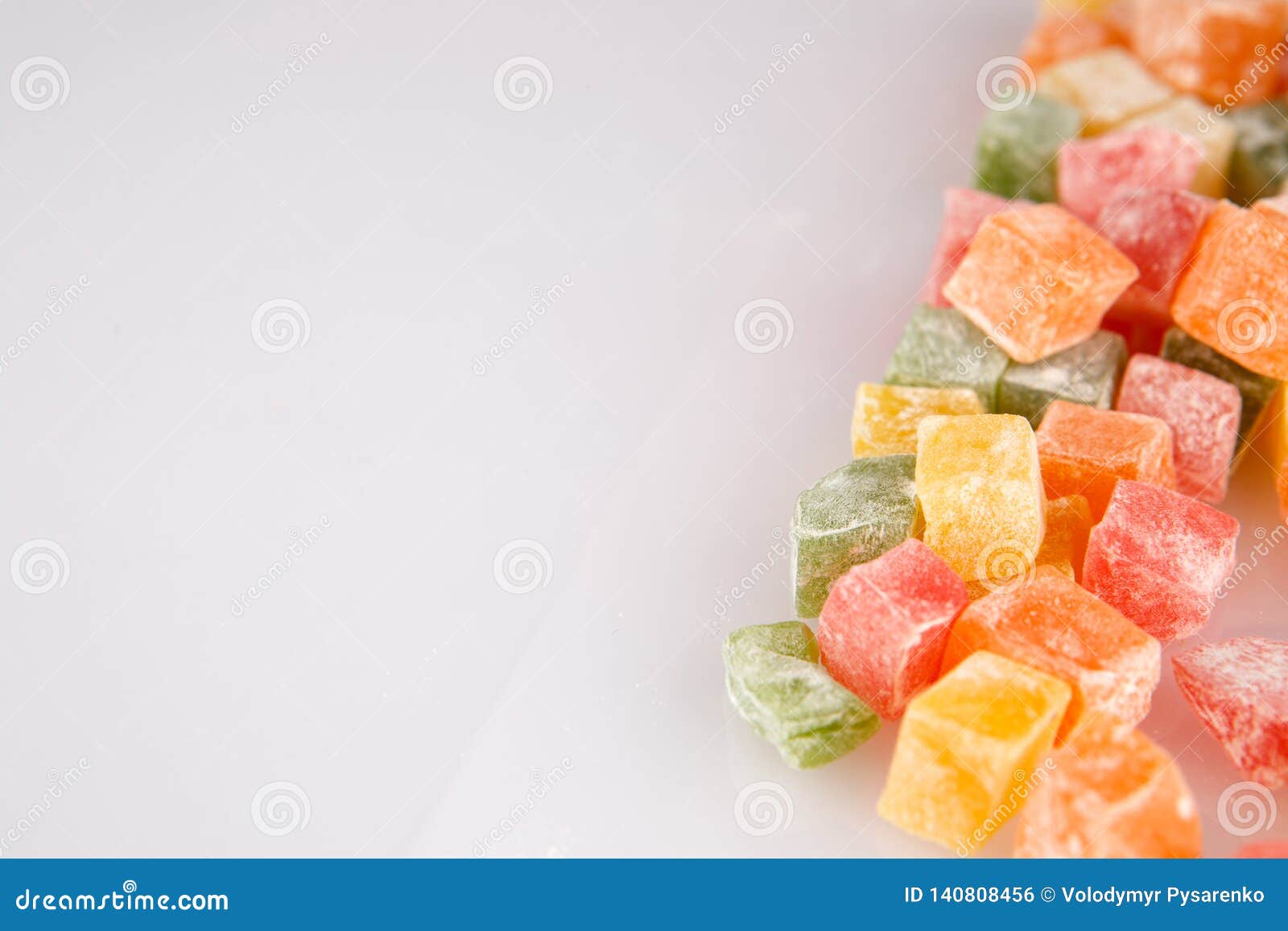Different Colours Turkish Delight on White Background Stock Photo ...