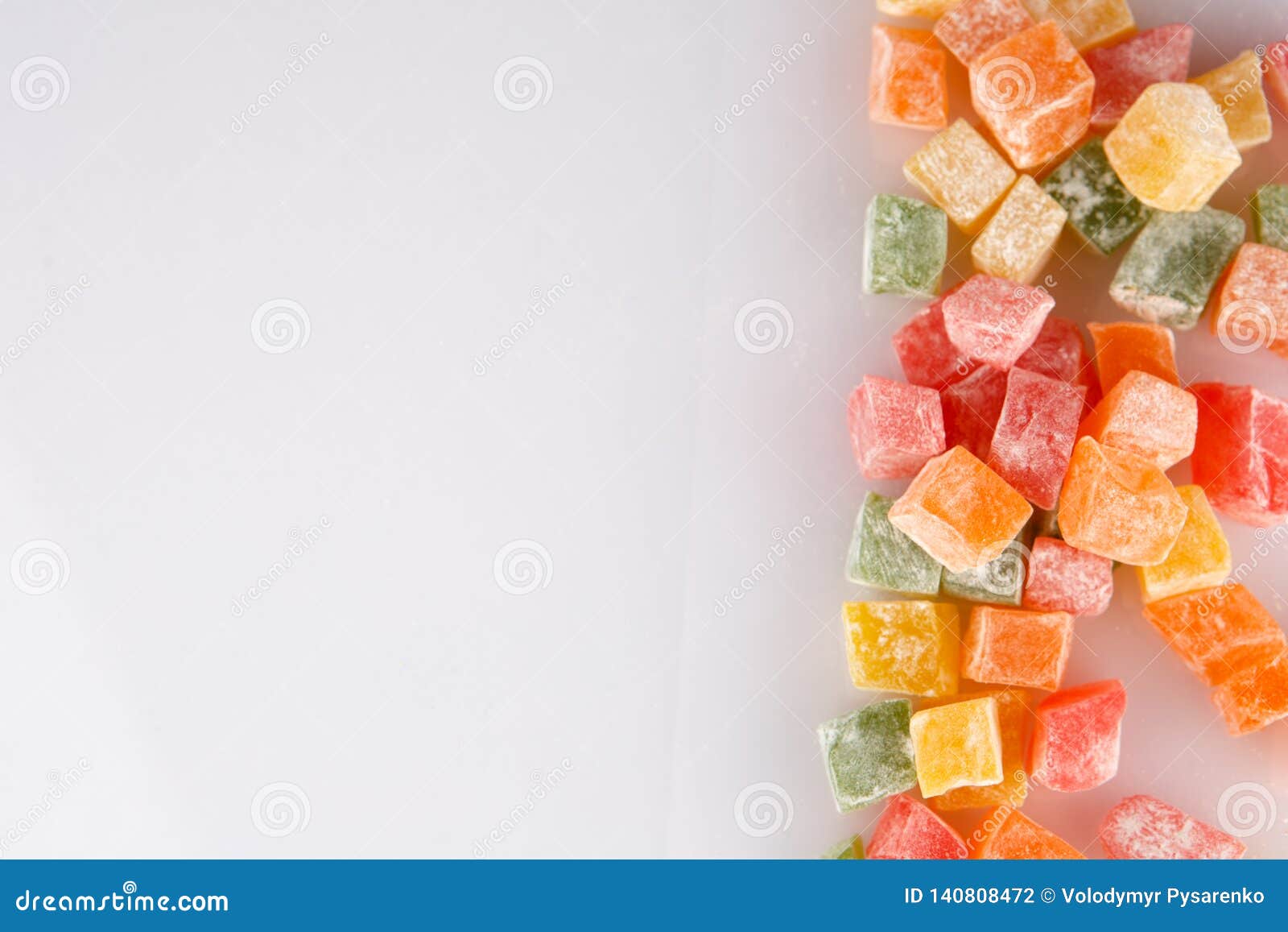Different Colours Turkish Delight on White Background Stock Photo ...