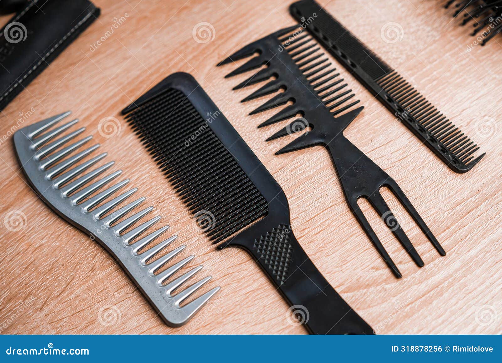 Different Combs on the Table in the Barbershop Stock Photo - Image of ...