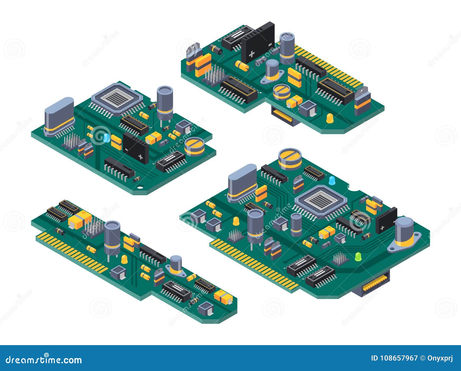 Different Computer Boards with Semiconductors, Capacitor and Chips ...