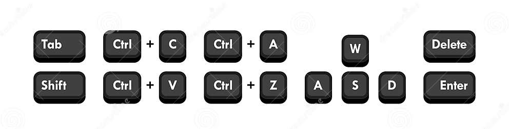 Different Computer Keyboard Buttons Combinations. Hotkeys Combination ...