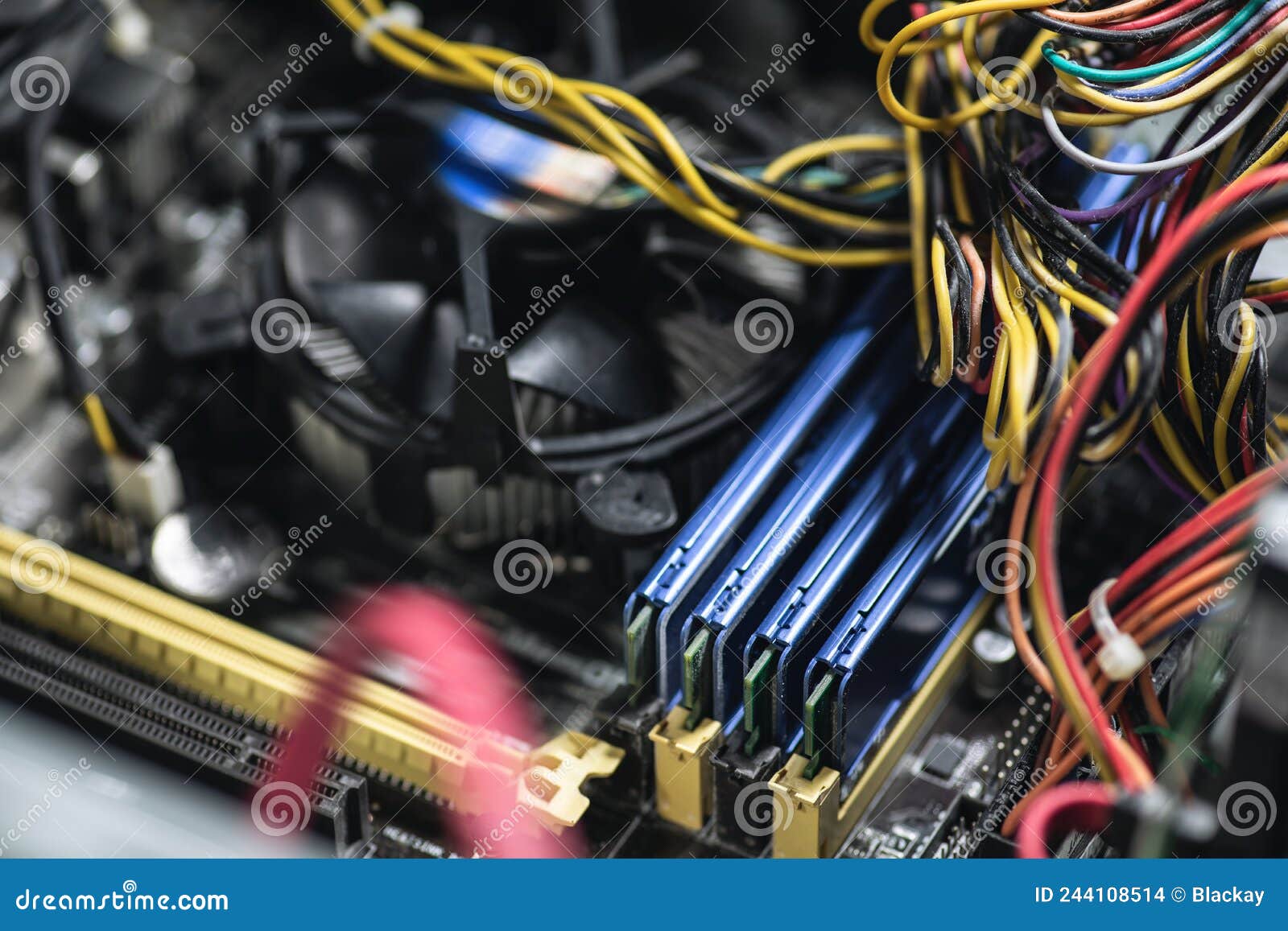 Different Computer Parts Inside the Personal Computer Stock Photo ...