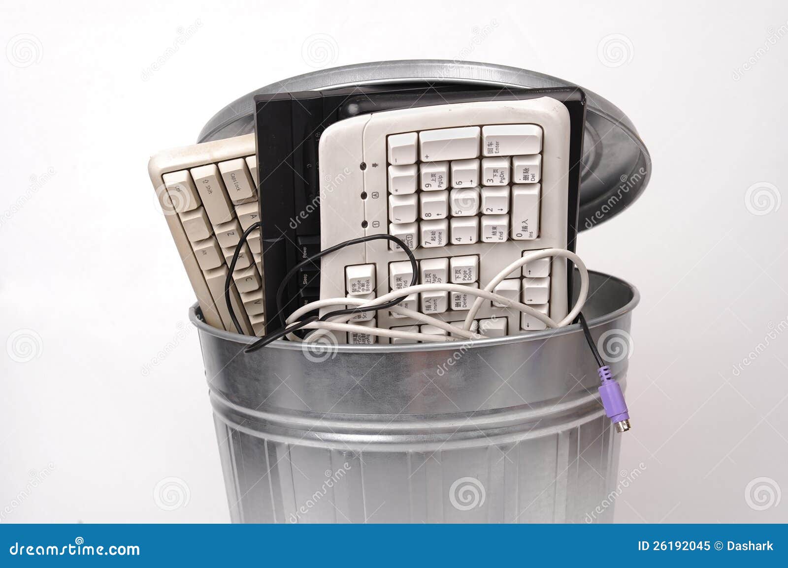 Different Computer Parts in Trash Can Stock Image - Image of numbers ...