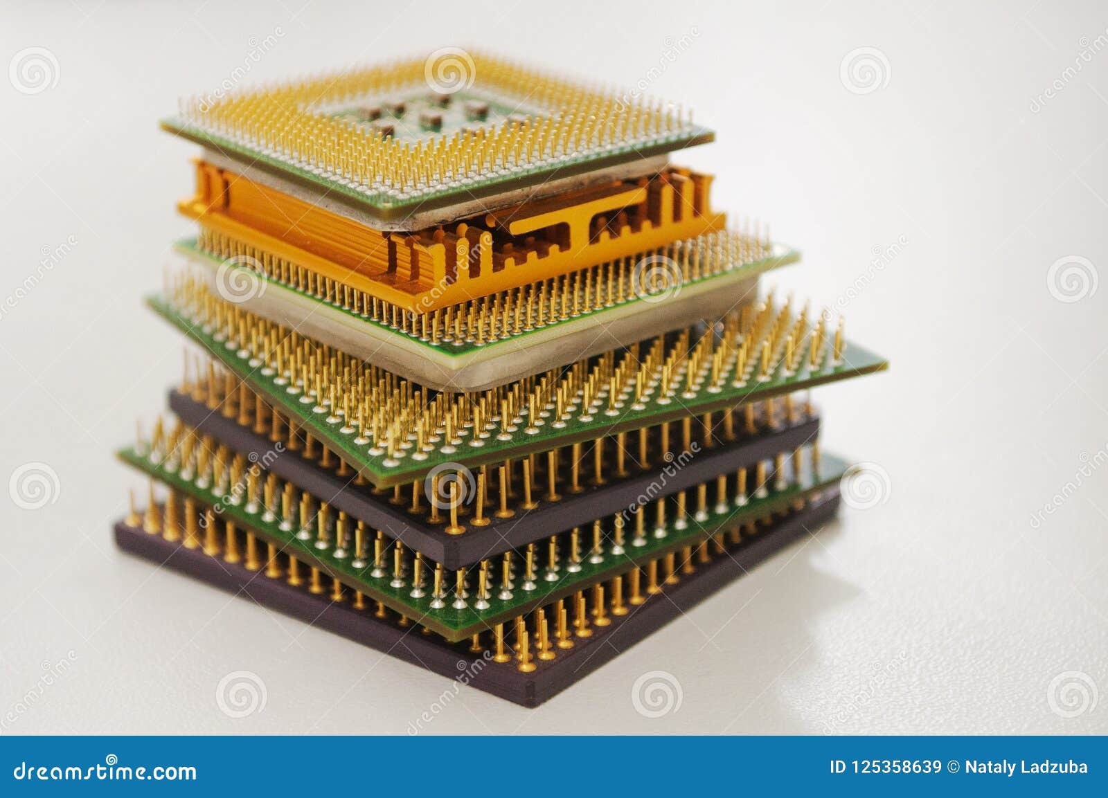 Different Computer Processors On A White Background Stock Image - Image ...