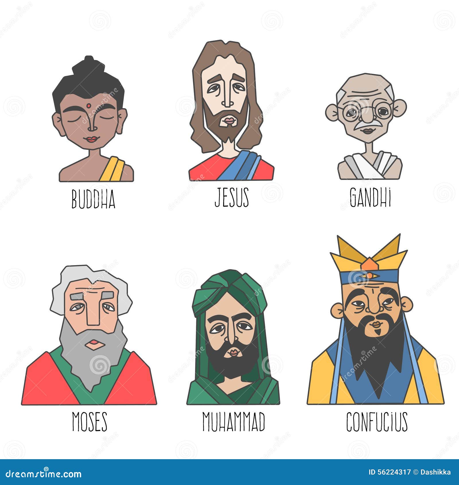 Different Confession and Religion Famous Men Stock Vector ... Different Confession and Religion Famous Men Stock Vector ...