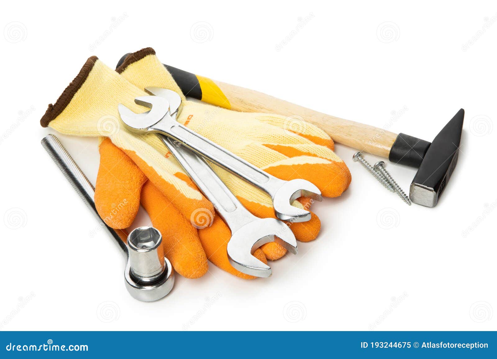 Different Construction Accessories Isolated on Background Stock Image ...