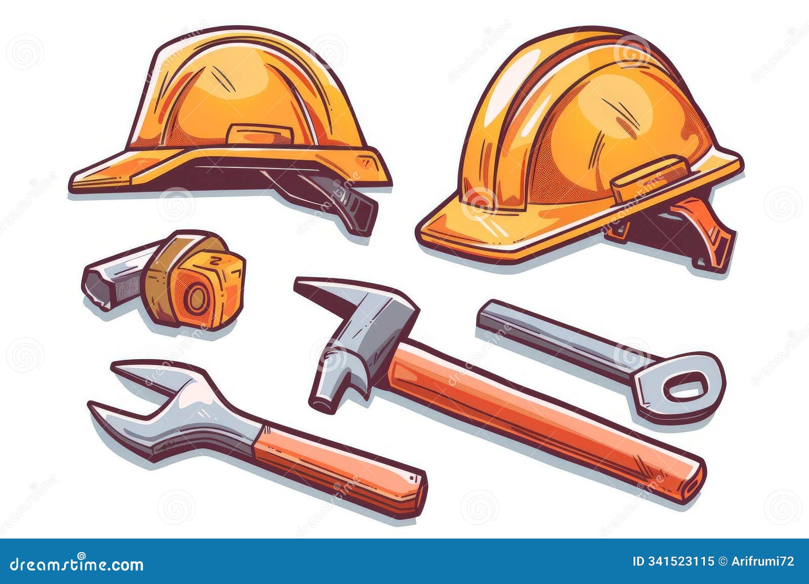 Different Construction Tools and Engineering Tools Illustration on ...