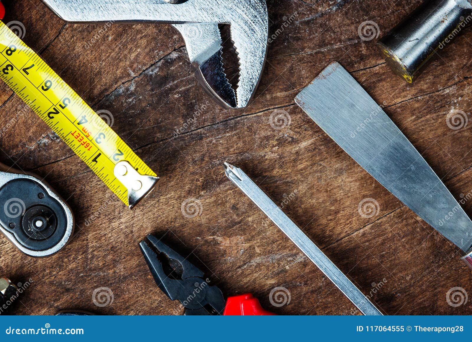 Different Construction Tools with Hand Tools for Home Renovation Stock ...