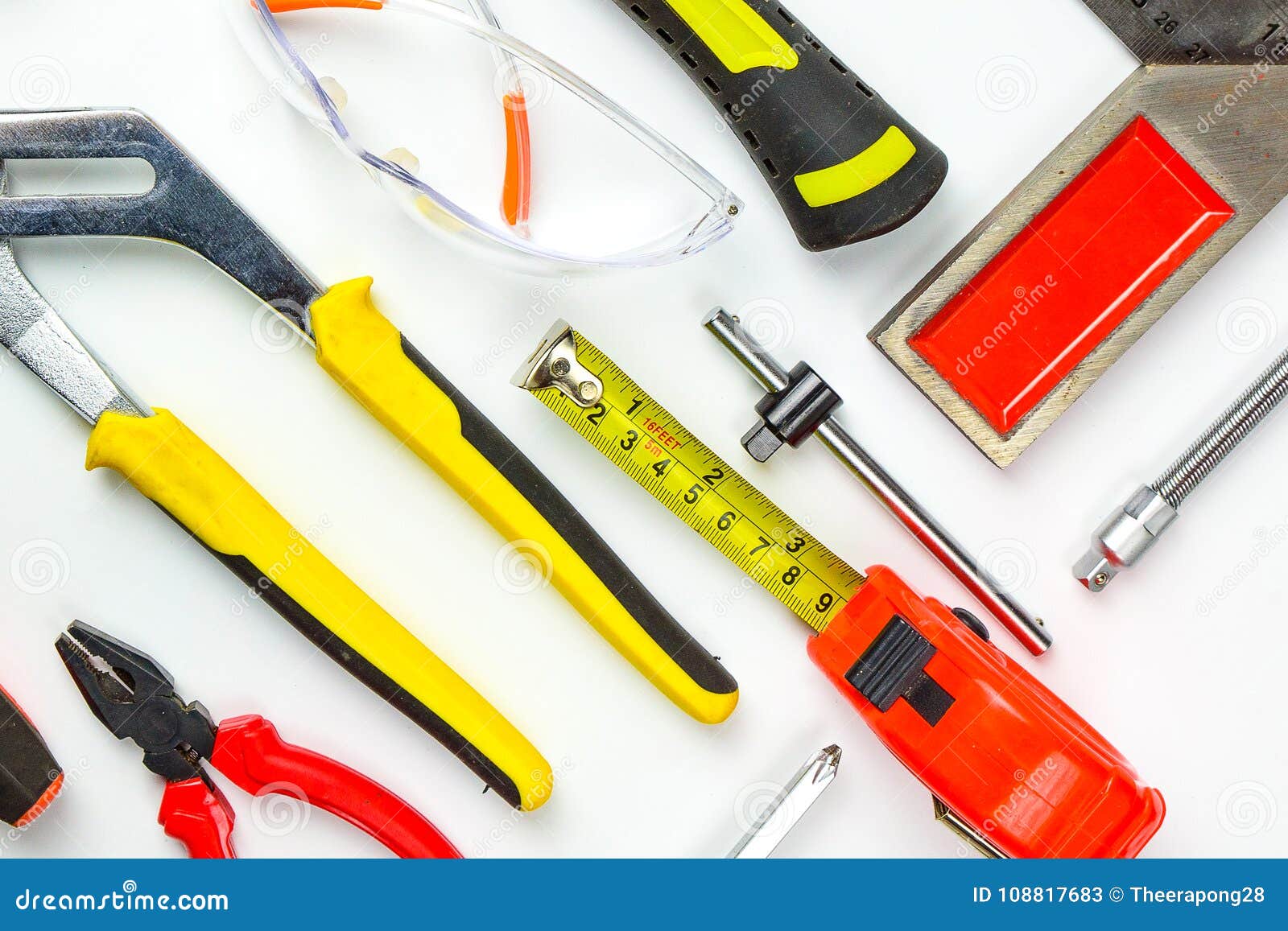 Different Construction Tools with Hand Tools for Home Renovation Stock ...