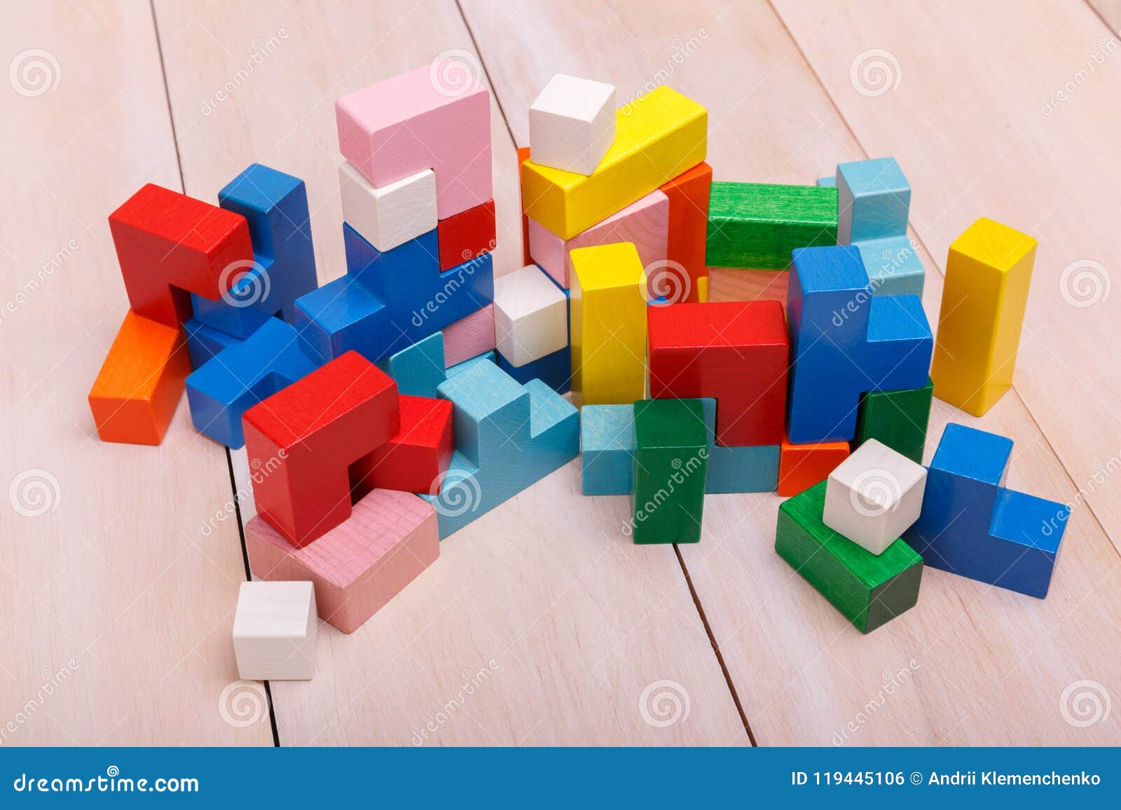 Different Constructions of Coloured Bricks Stock Photo - Image of ...