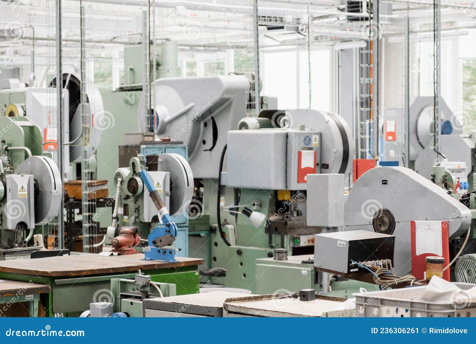 Machine Tools Installed To Process Material at Plant Stock Image ...