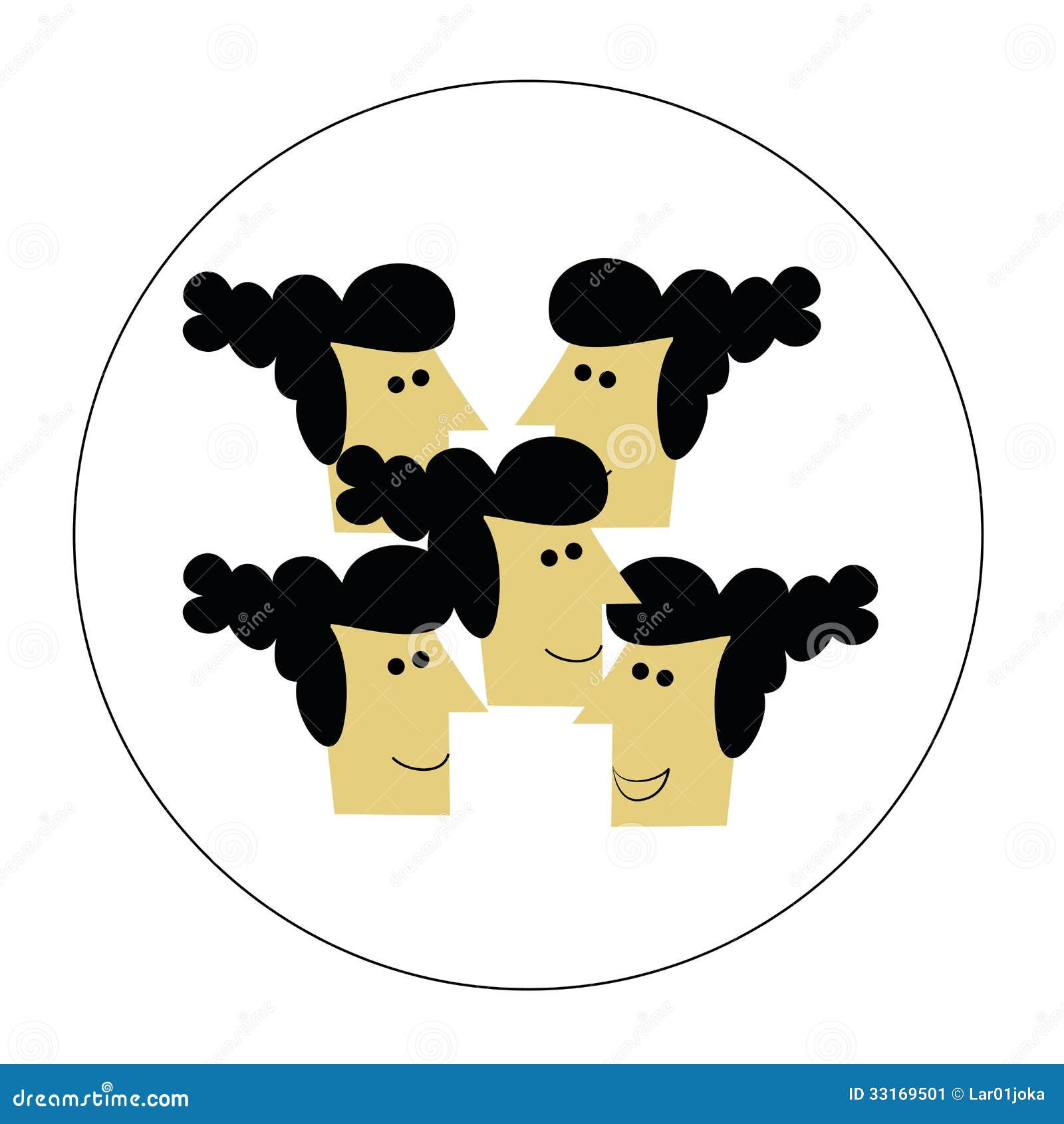 Five Faces Color Barometer Public Opinion Vertical Right Side Cartoon ...