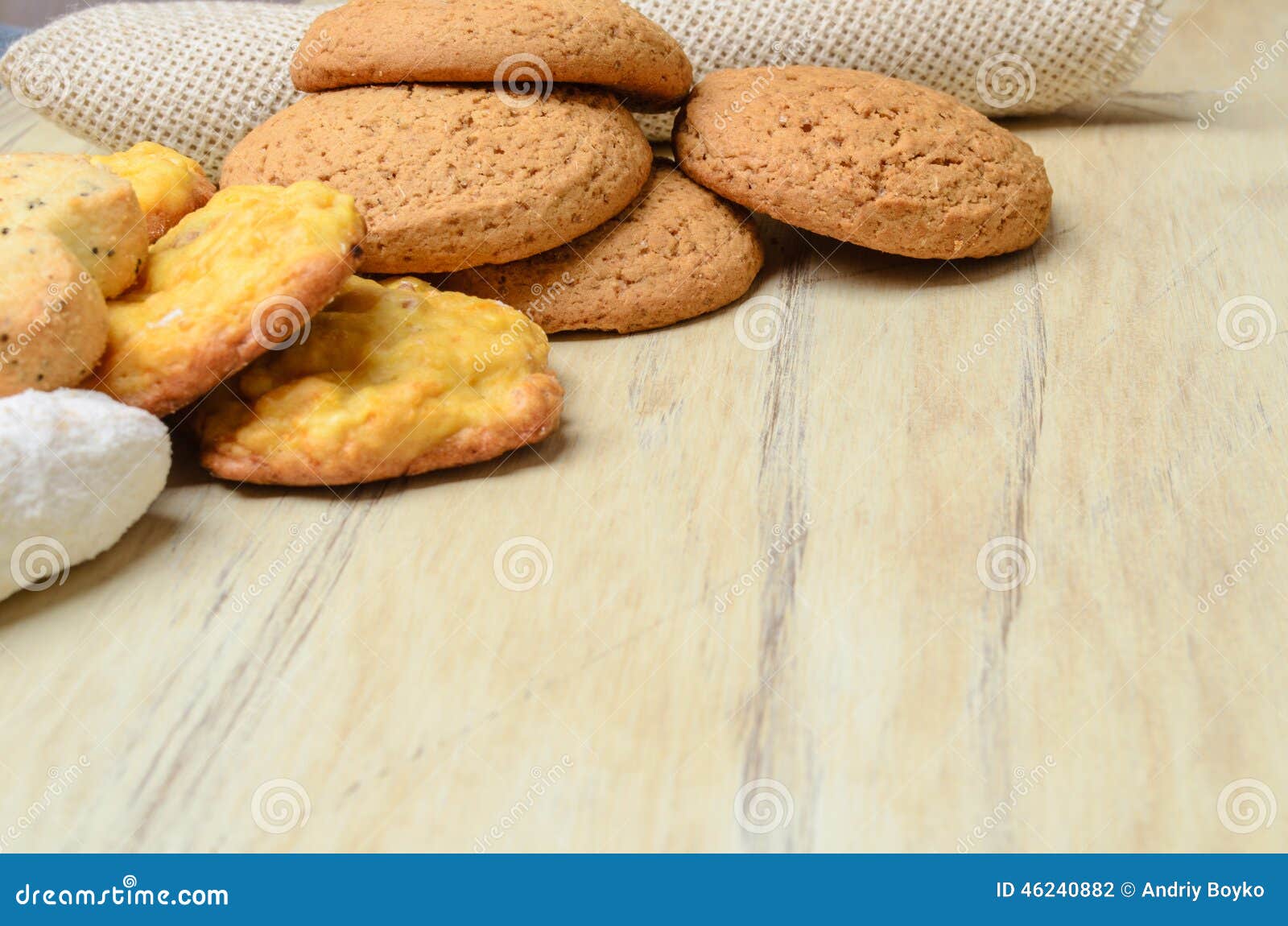 Different Cookies on a Wooden Table Stock Photo - Image of celebration ...