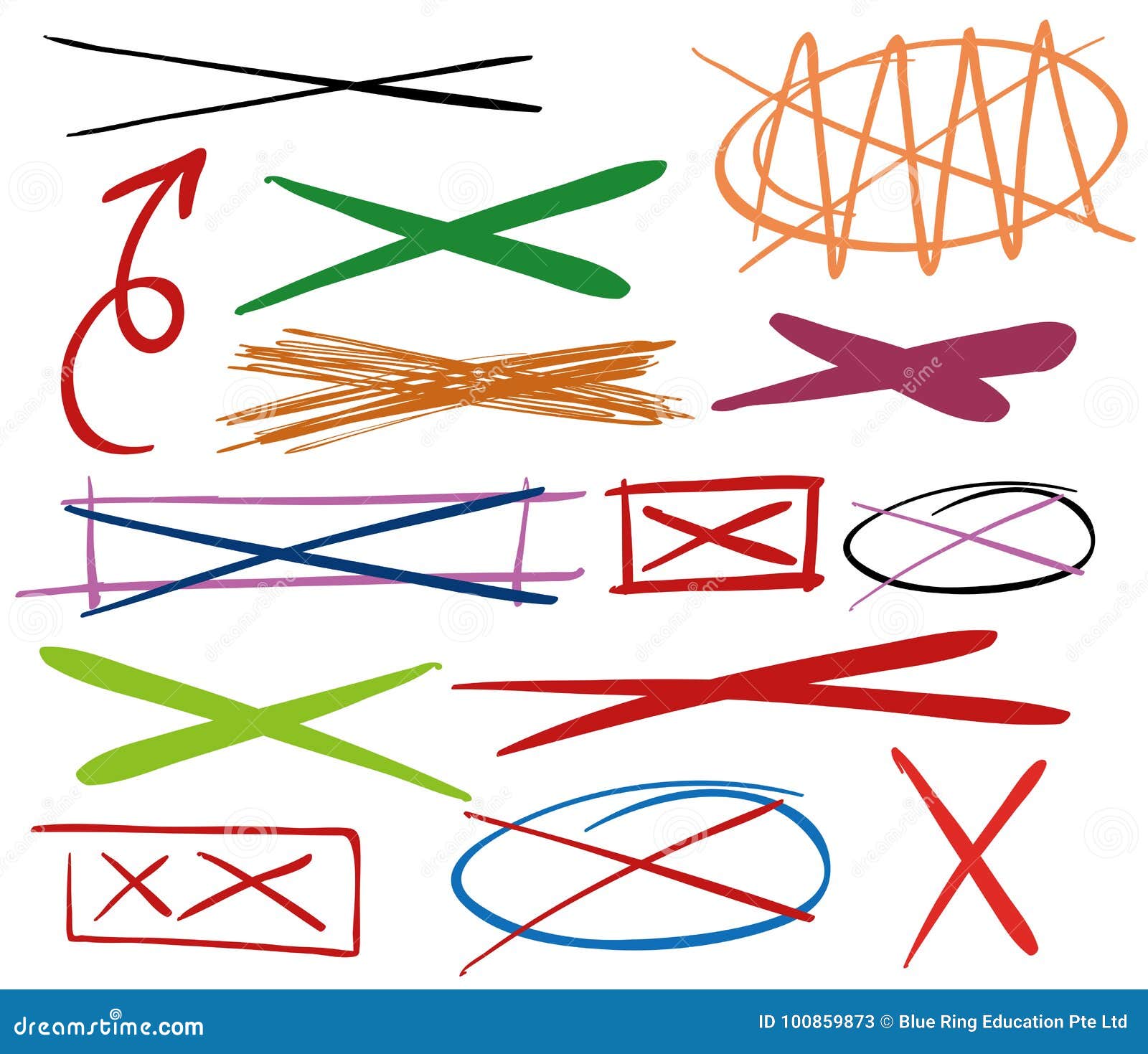 Different Correction Marks on White Background Stock Vector ...