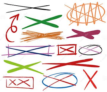 Different Correction Marks on White Background Stock Vector ...