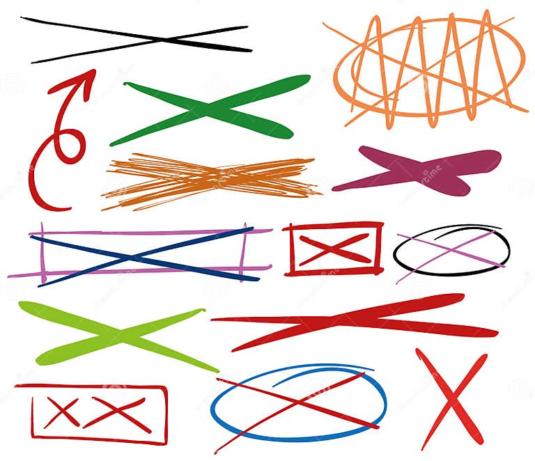 Different Correction Marks on White Background Stock Vector ...