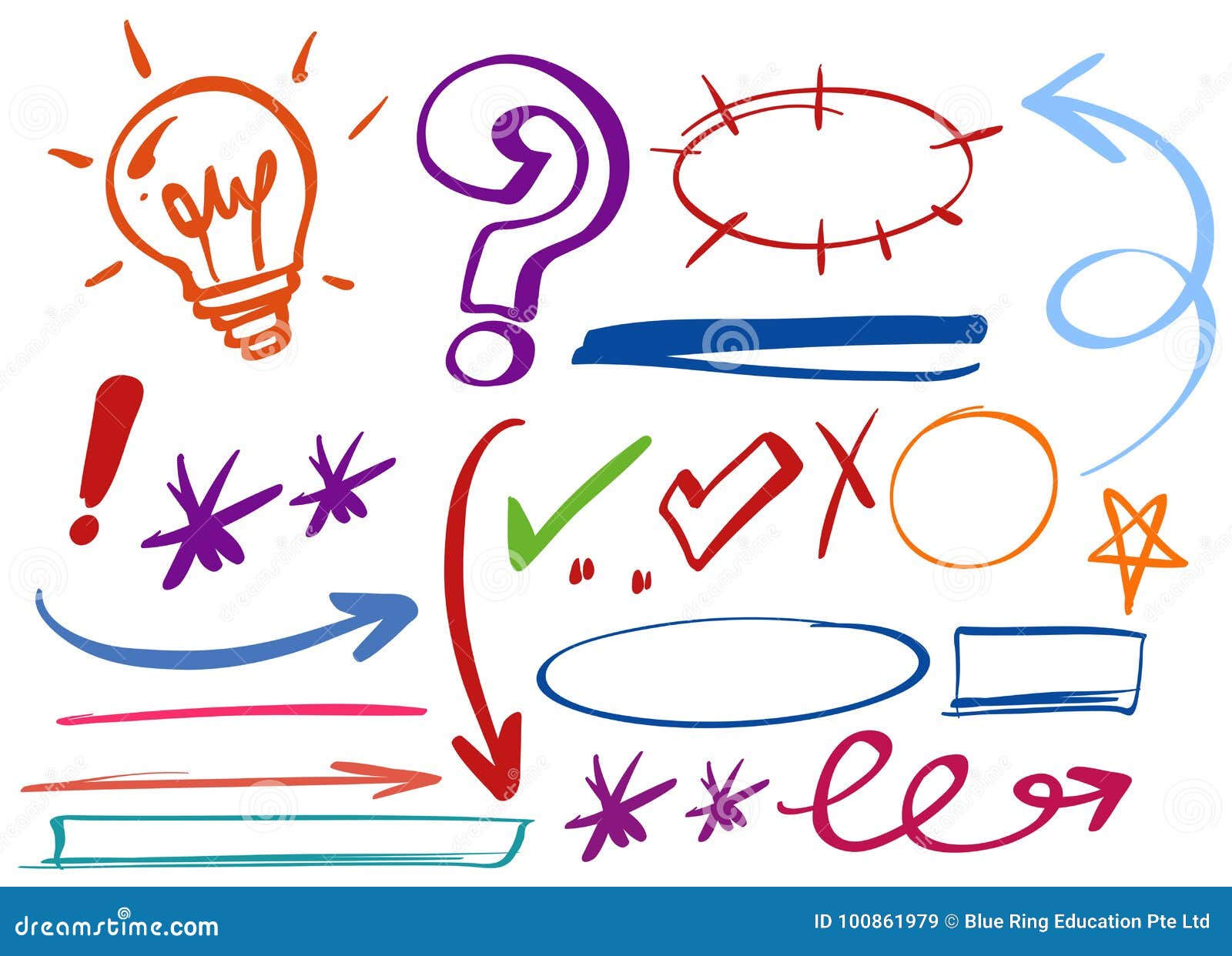 Different Correction Marks on White Background Stock Vector ...