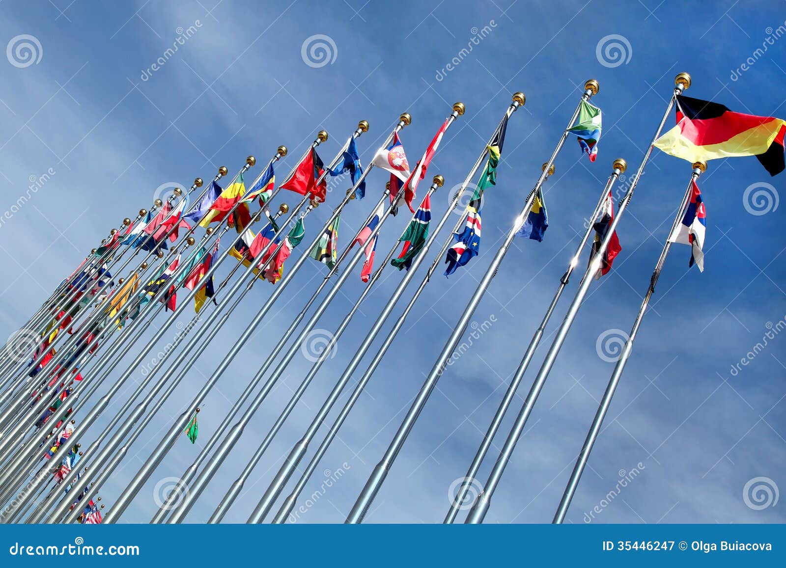 Different Countries Flags United Together Stock Image - Image of clear ...