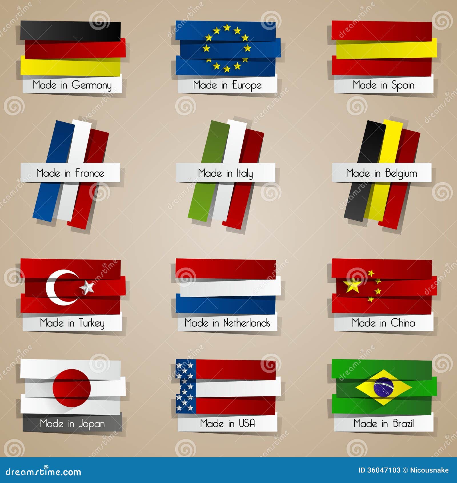 Different Countries Made Badges Stock Illustrations – 2 Different ...