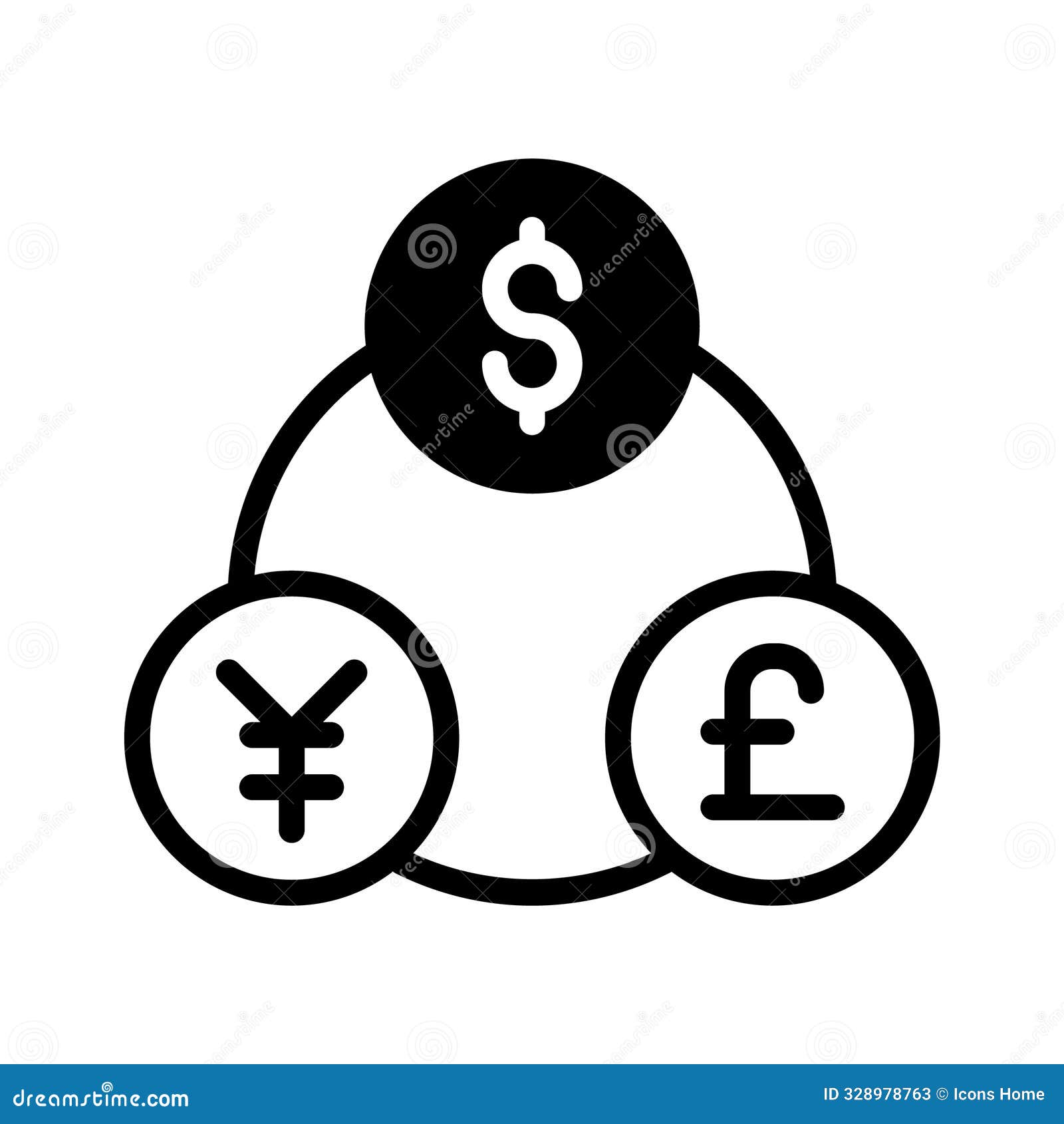Different Countries Money in a Circle Represents Money Exchange Icon ...