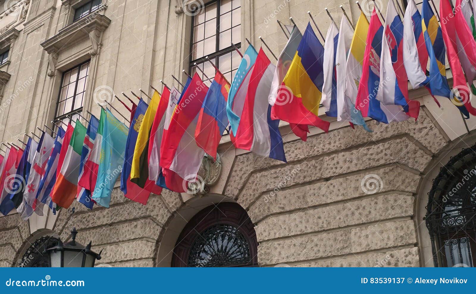 Different Countries Waving Flags in Vienna Stock Image - Image of ...