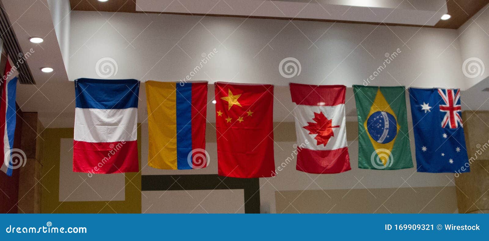 Different Country Flags Hanging from the Ceiling Stock Image - Image of ...