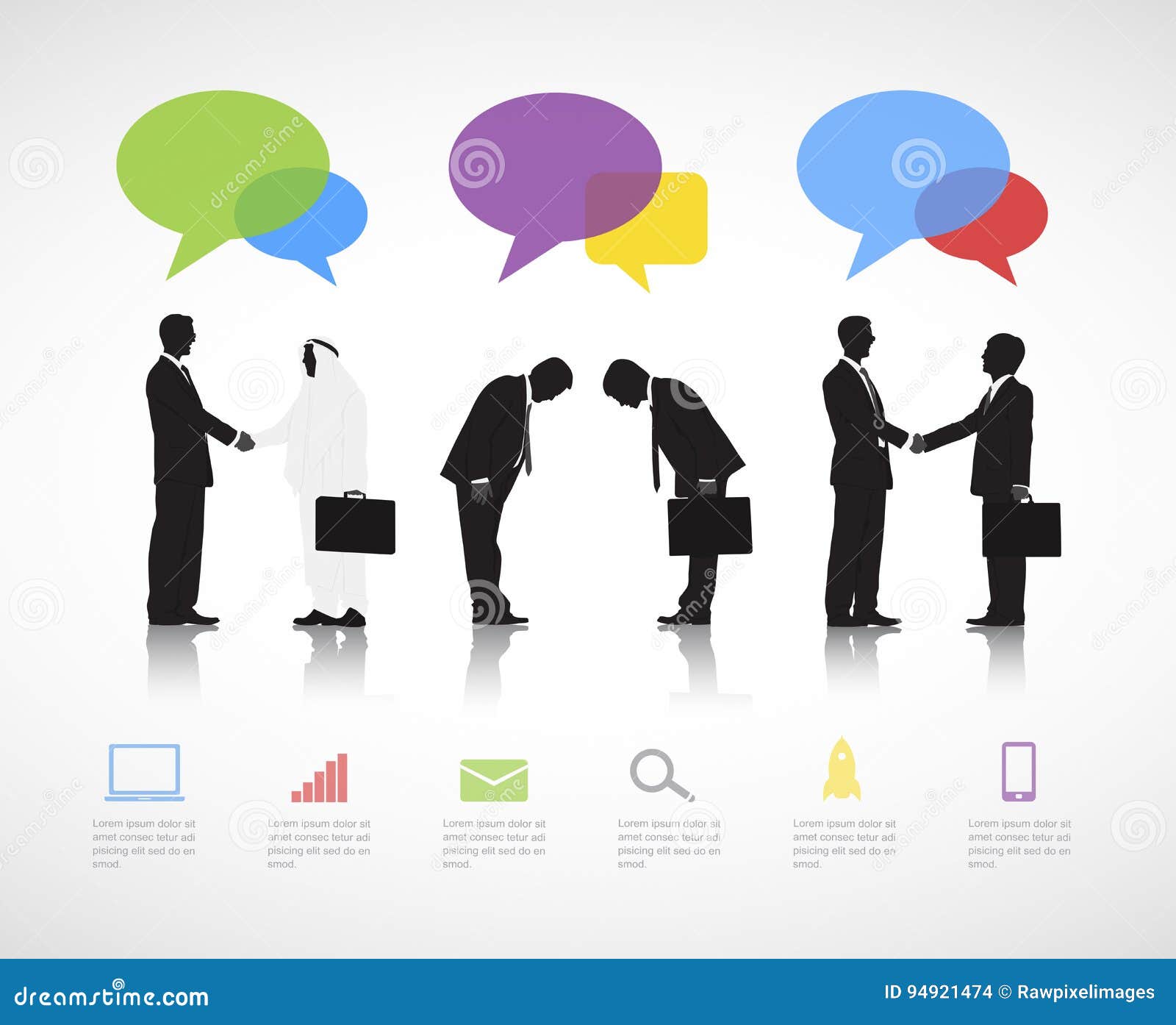 Different Country Successful Business Deal Stock Illustration ...