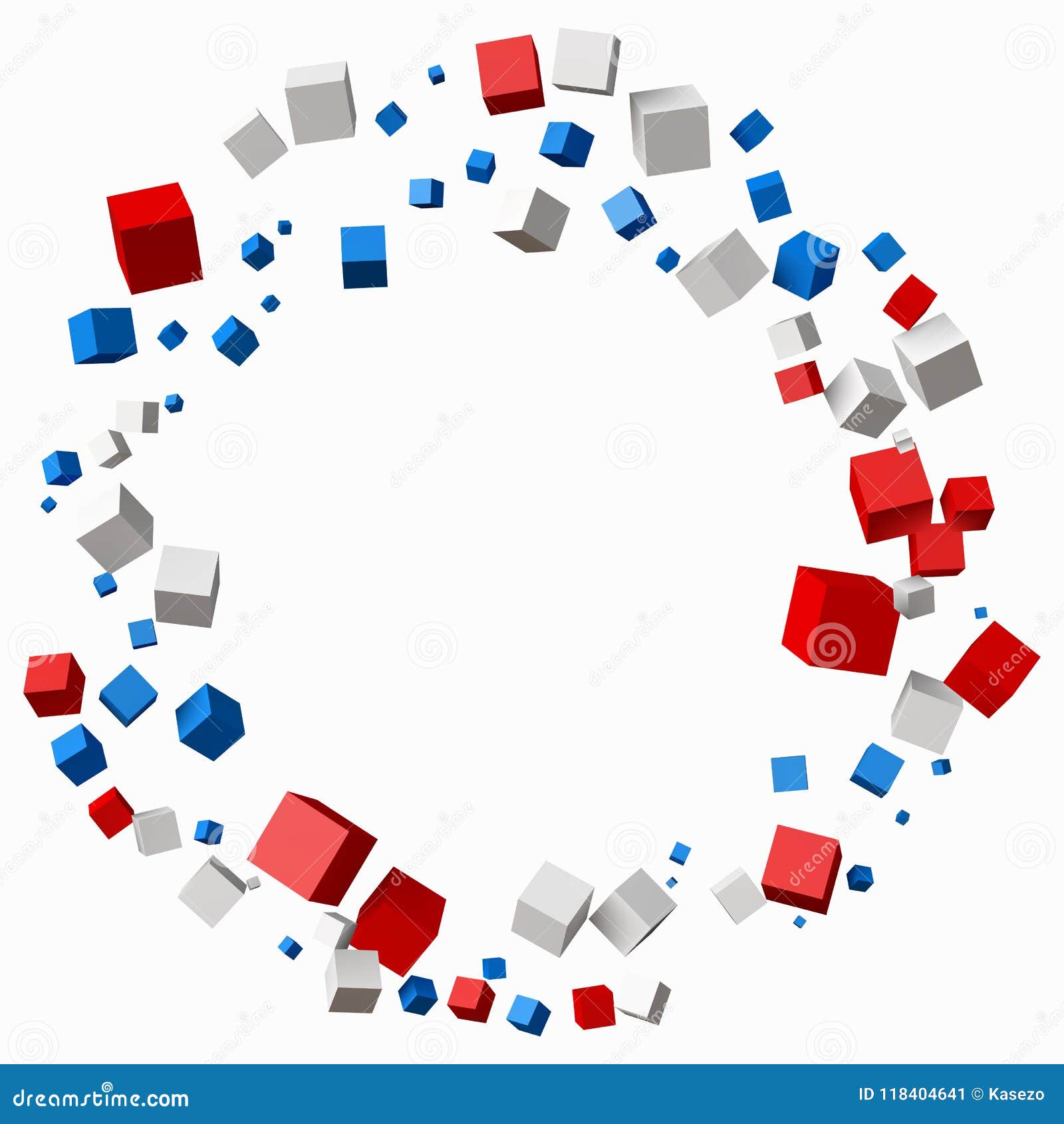 Different Cubes in Circular Orbit. 3d Style Vector Illustration Stock ...