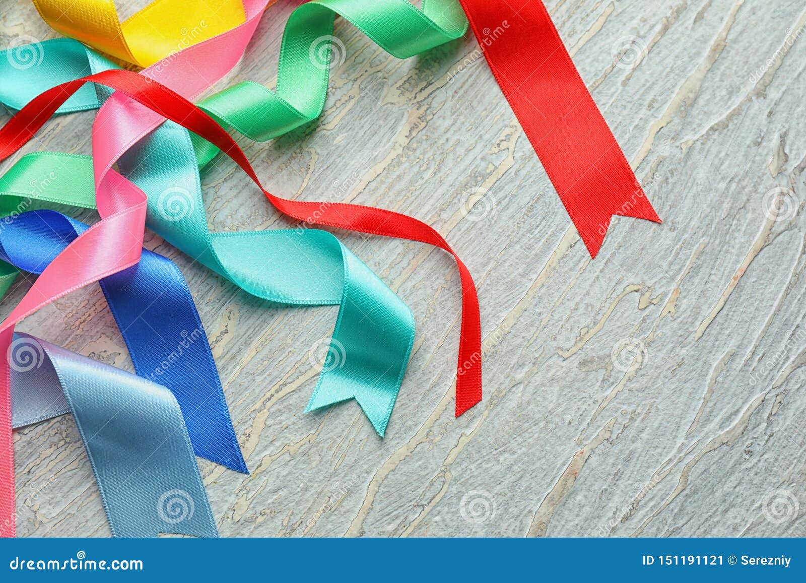 Colorful Ribbons Hanged For Good Luck On The Iron Tree Stock Image ...
