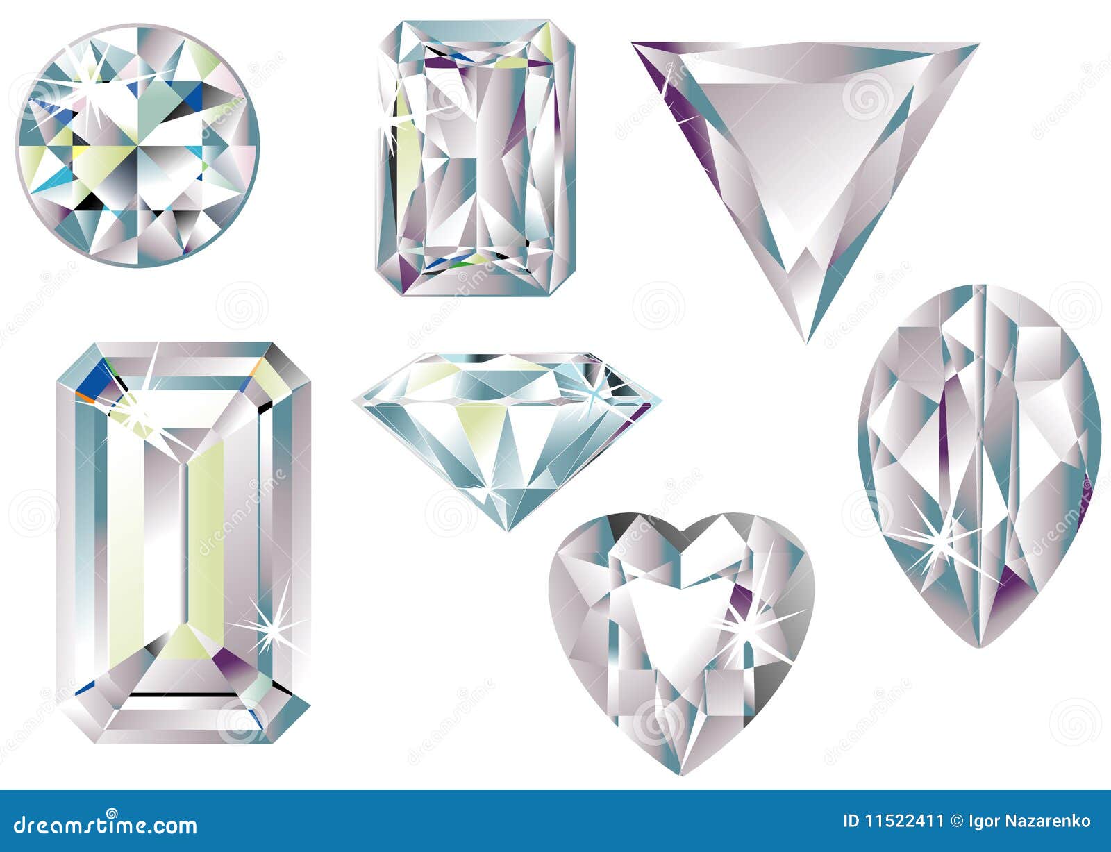 Different cut diamonds stock vector. Illustration of shape - 11522411