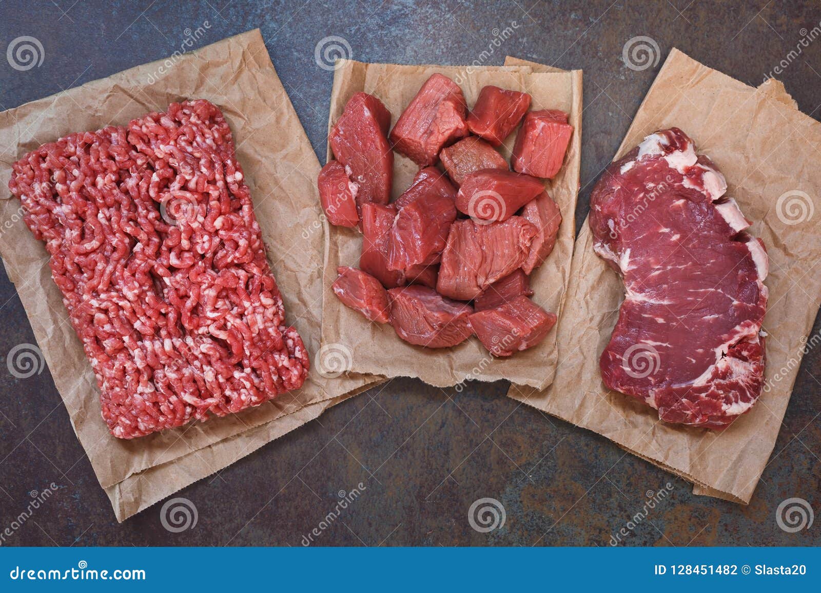 Different Cuts of Raw Fresh Angus Beef Meat Stock Photo - Image of beef ...