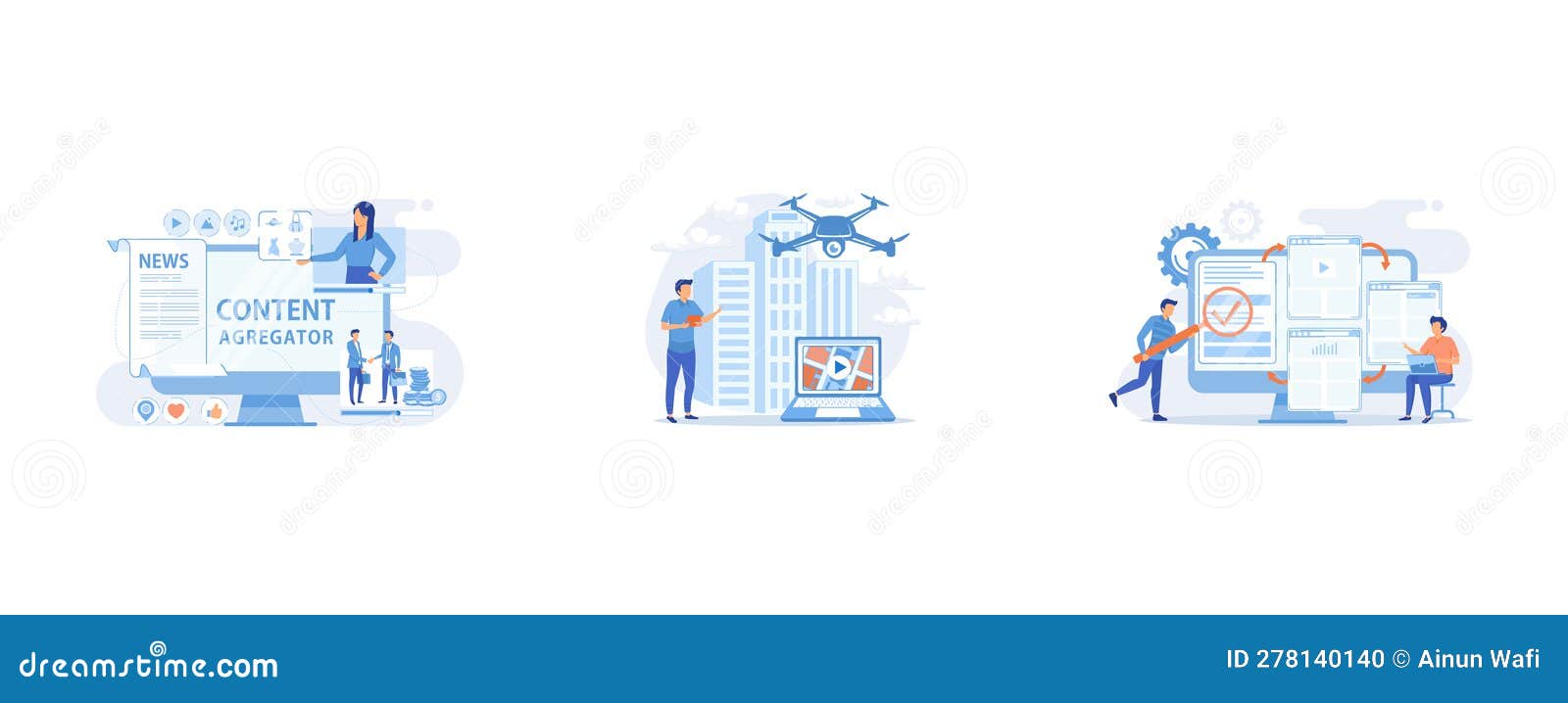 Different Data Compilation, Birds Eye View Position, Digital Technology ...