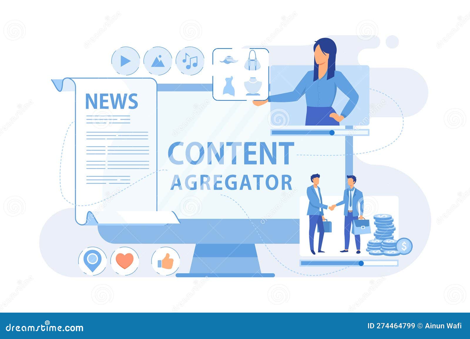 Different Data Compilation. Collection of Media Stock Vector ...