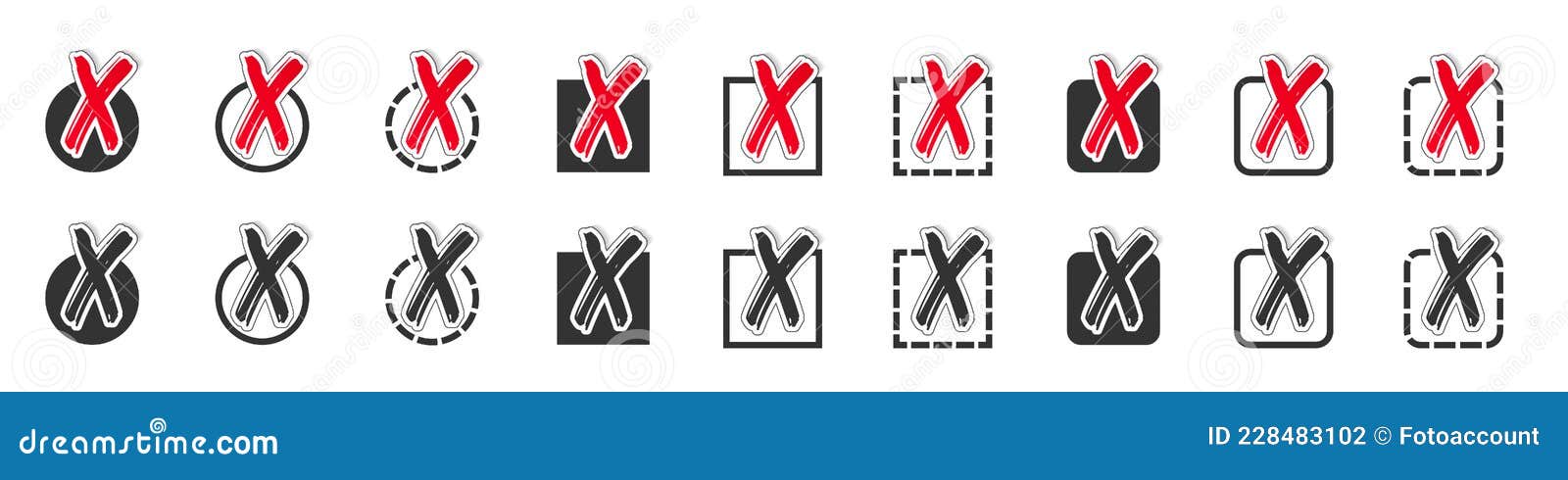 Different Decline Icons - Vector Illustrations Set Isolated on White ...