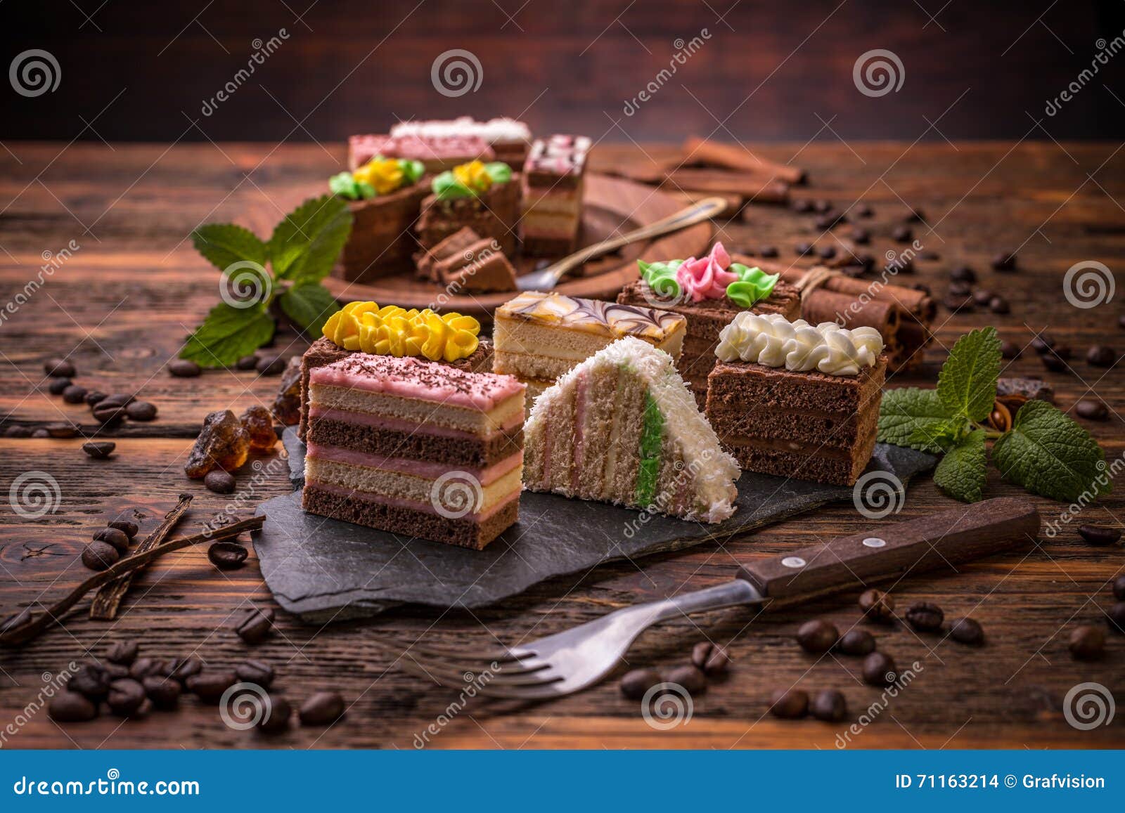 Different decorative cakes stock photo. Image of dessert - 71163214