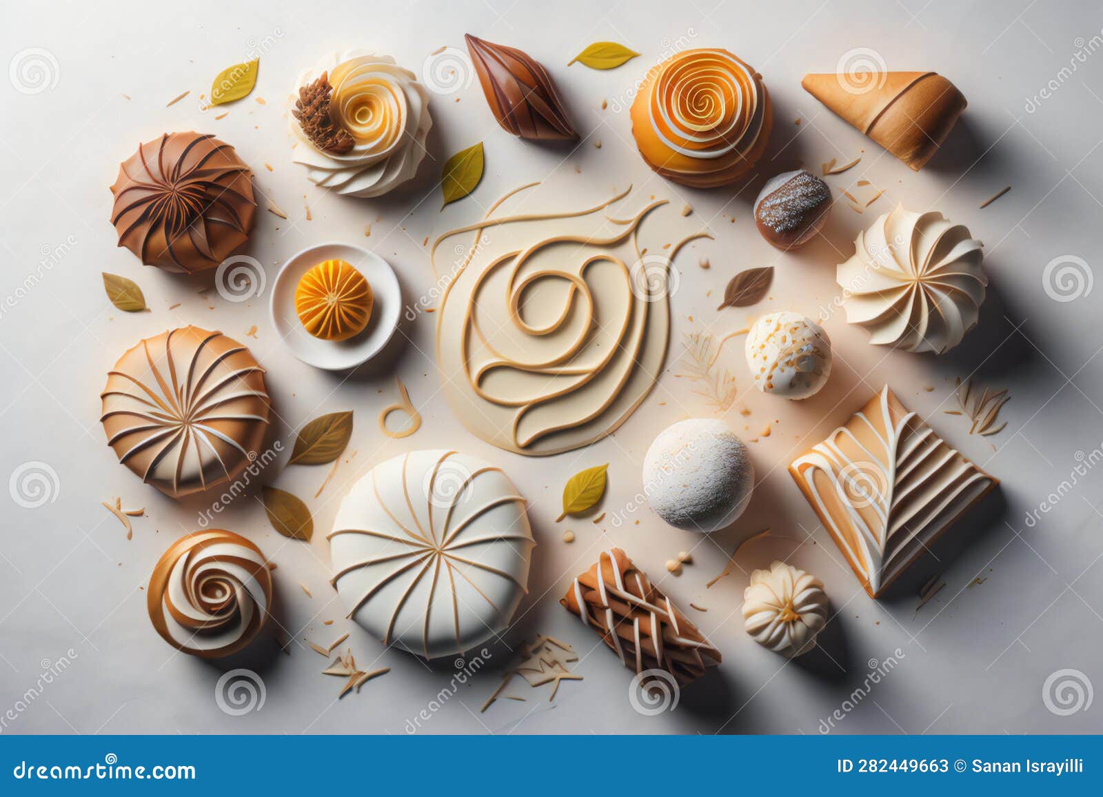 Different Delicious Chocolate Candies on White Background, Top View ...