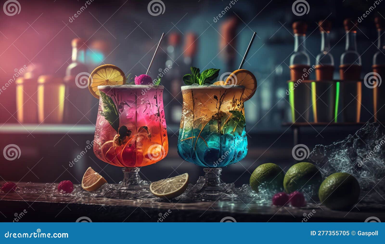 Cocktails On The Table, Baroque, Gourmet Photography With Flowers ...