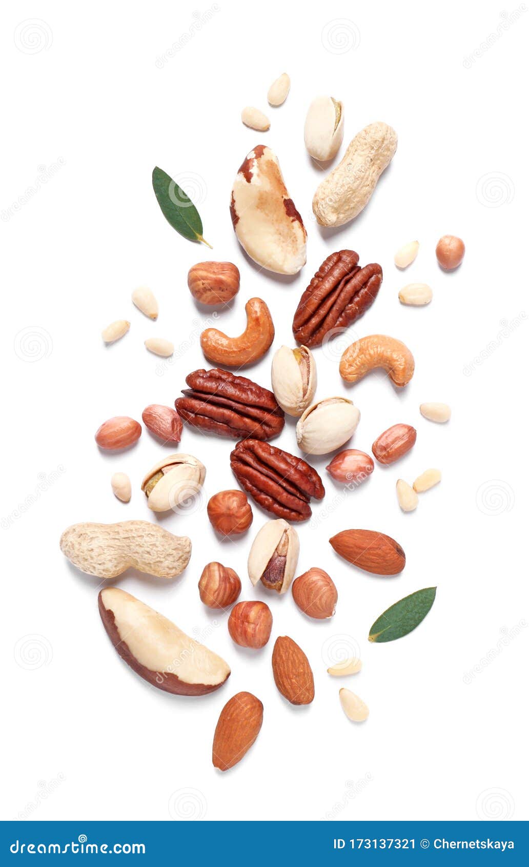 Different Delicious Nuts on White Background Stock Image - Image of ...