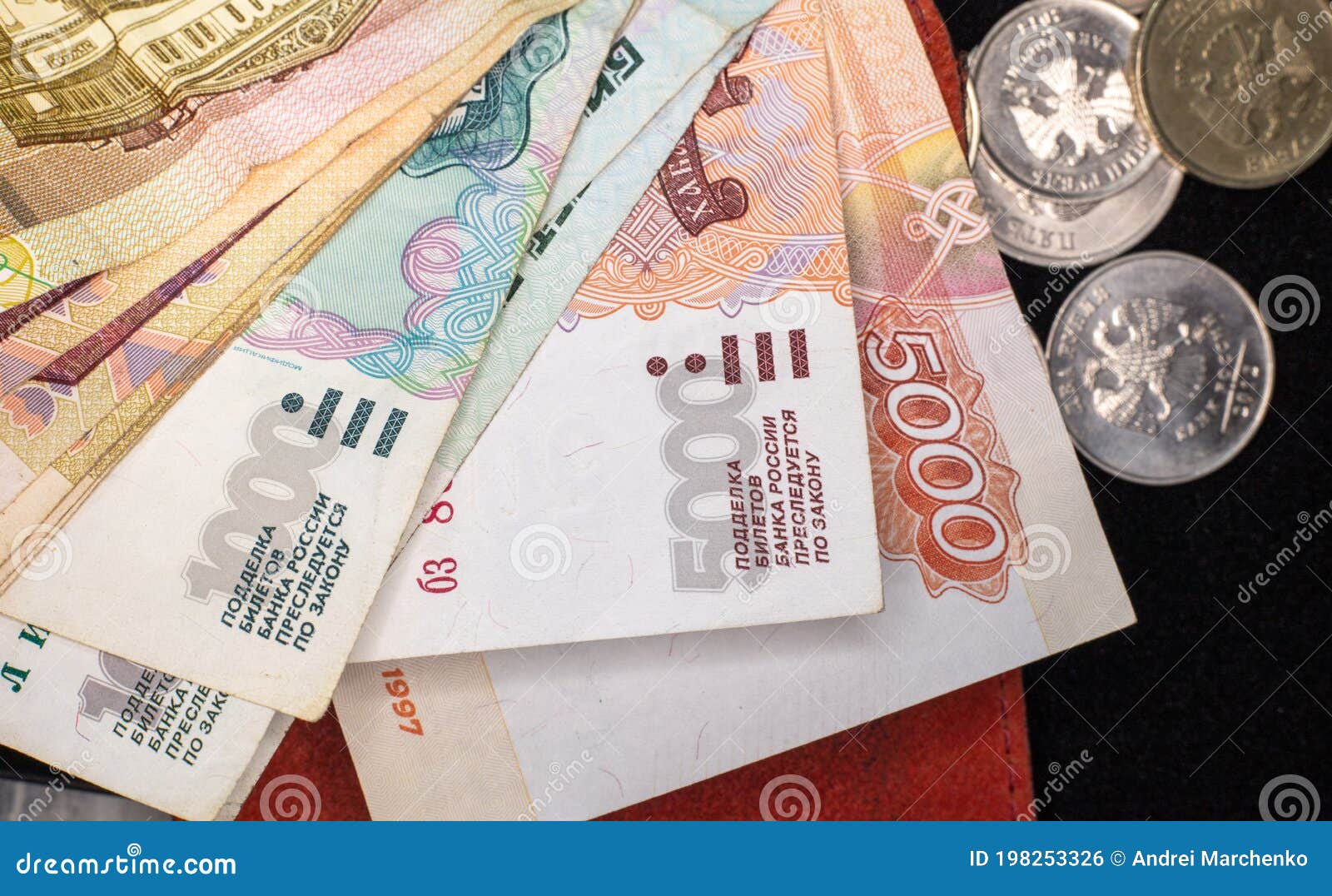 Different Denominations of Russian Ruble Bills Stock Photo - Image of ...