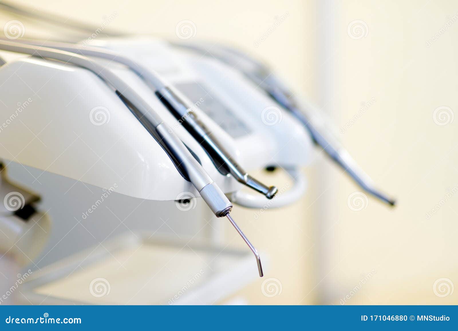 Different Dental Instruments and Tools in a Dentists Office Stock Photo ...