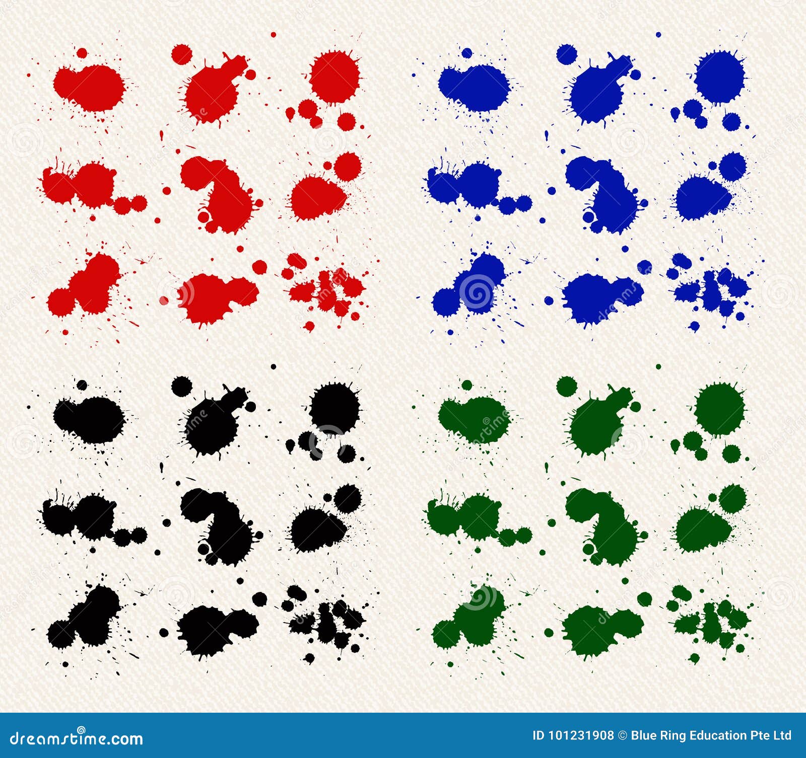 Different Design of Watercolor Splashes Stock Illustration ...